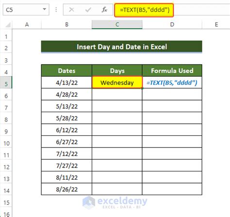 How To Insert Day And Date In Excel 3 Methods Exceldemy