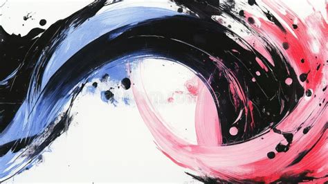 Abstract Swirling Colors In Blue Pink And Black Creating A Dynamic