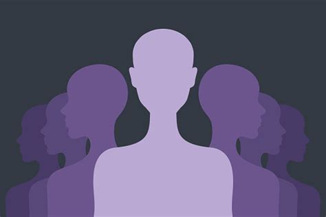 사람들의 실루엣 사회적 정체성 개성 또는 외로움 개념 벡터 일러스트 레이 션 개성 개념에 대한 스톡 벡터 아트 및 기타 이미지 개성 개념 고독 부정적인 감정 표현