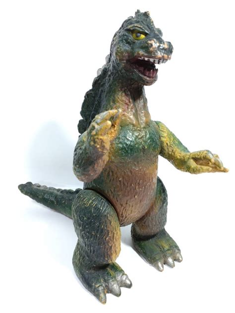 【やや傷や汚れあり】 彩国 当時物 ブルマァク 特撮 東宝映画【ジャイアント ゴジラ】宇宙 怪獣 ソフビ 高32cm横15cm縦33cm発