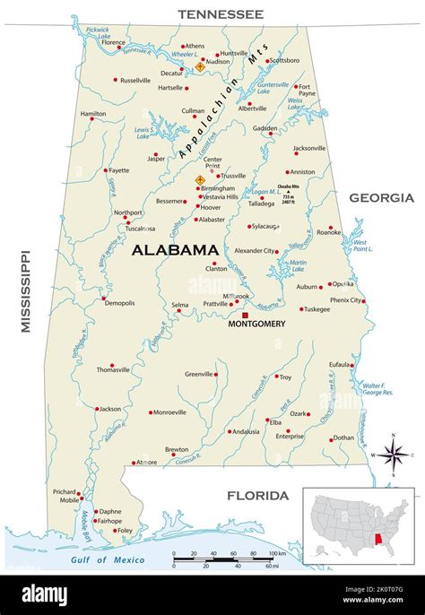 Detailed Political Map Of Alabama Ezilon Maps Detailed Political Map