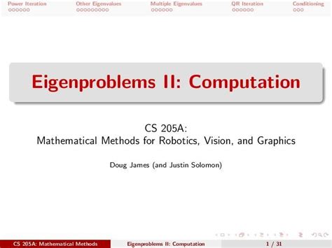 Pdf Eigenproblems Iicoursescs205a
