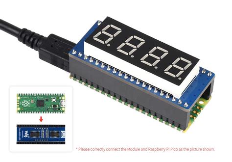 4 Digit 8 Segment Display Module For Raspberry Pi Pico Spi Compatible