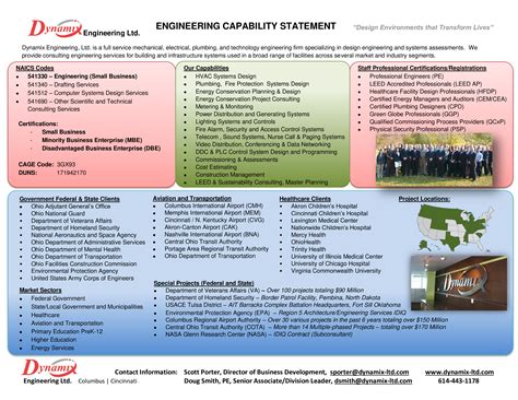 Gratis Ingenieur Capability Statement