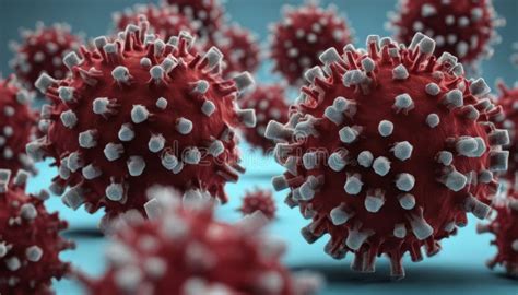Close Up Of A Virus Particle With Spikes A 3d Rendering Stock Illustration Illustration Of