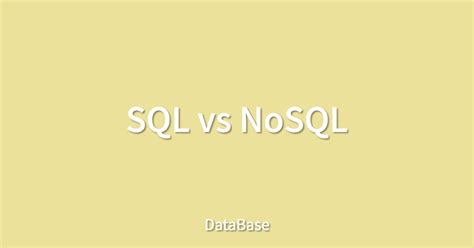 Sql Nosql