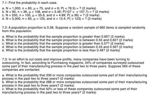 Solved Find The Probability In Each Case A Chegg