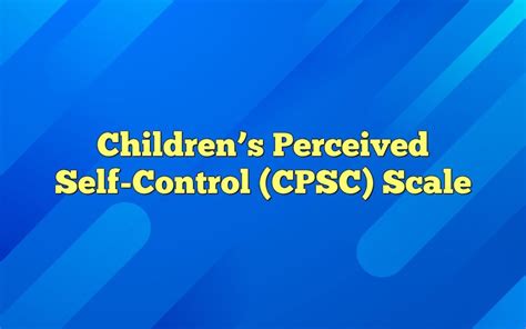 Self Psychological Scales