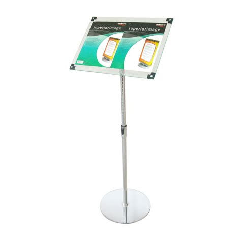 Acrylic Floor Stand A3 Clear With Chrome Pole And Base Menu Book