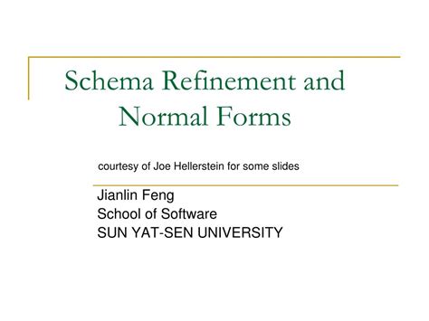 Ppt Schema Refinement And Normal Forms Powerpoint Presentation Free