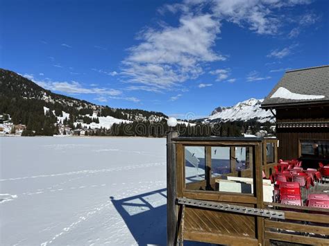 A Typical Winter Idyll On The Frozen And Snow Covered Alpine Lake