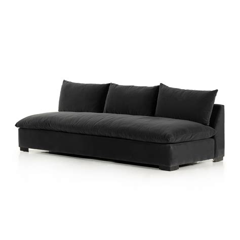 Four Hands Grant Armless Sofa 94 Henry Charcoal Gracious Style