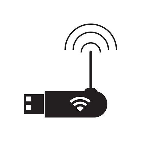 グラフィックタグ 黒と白のwifiモデムベクトルのフラットアイコン Uidownload