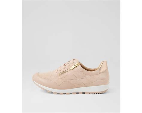 Briddie Xf Nude Pale Rose Gold Leather Sneakers By Ziera