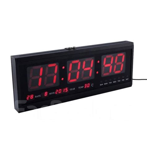 Часы электронные настенные с большими цифрами HT4819SM (48х19см ...
