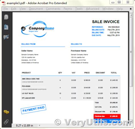 Generate Business Invoices By Veryutils Php Invoice Generator