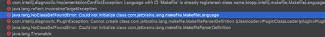 Java Lang NoClassDefFoundError Could Not Initialize Class Name Kropp Intellij Makefile