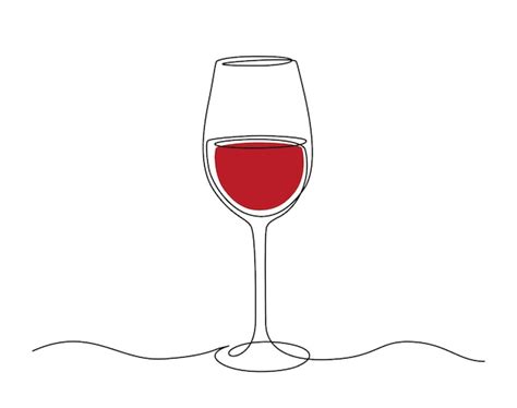 Premium Vector Continuous One Line Drawing Of Wine Glass Editable