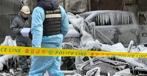 인천 호텔 화재현장 합동감식외부 1층 기계주차장서 발화 추정