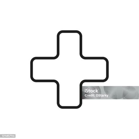 簡單的醫療交叉線圖示向量圖形及更多加號圖片 加號 加鍵 商標 Istock