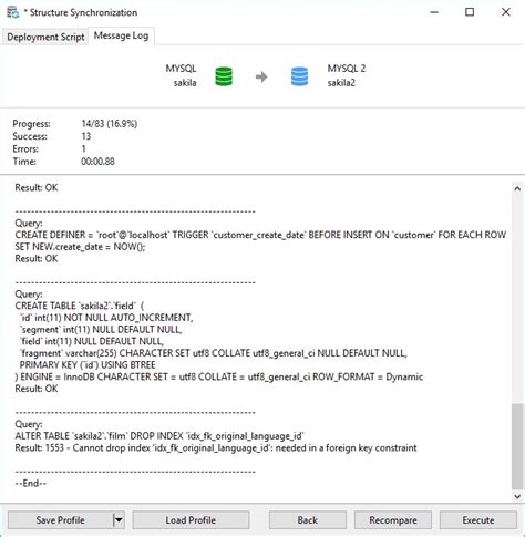 Database Structure Synchronization Using Navicat 15