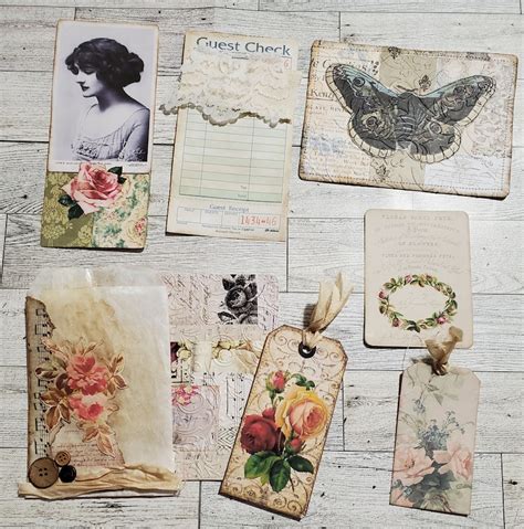 Vintage Style Altered File Folder Folio With Small Journal Etsy