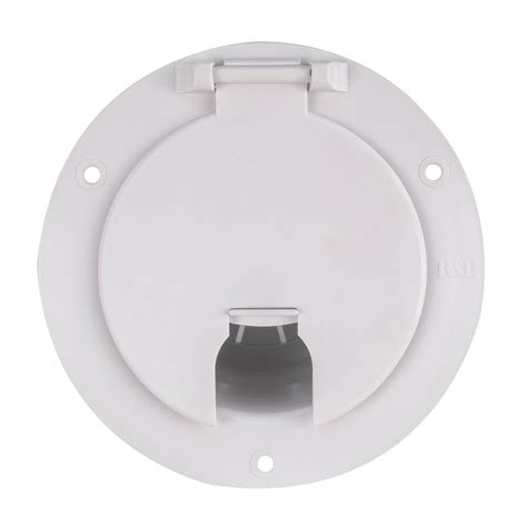 Flip Up Polar White Rv Camper Trailer Power Cord Cable Hatch Cover