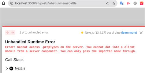 Blog `yarn Run Dev` Triggers Error Cannot Access Proptypes On The