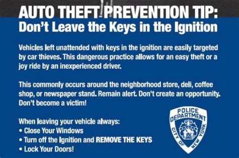 NYPD 110th Precinct On Twitter Never Leave Your Vehicle Unattended