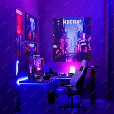 Premium Psd Gamer Room Mockup Design