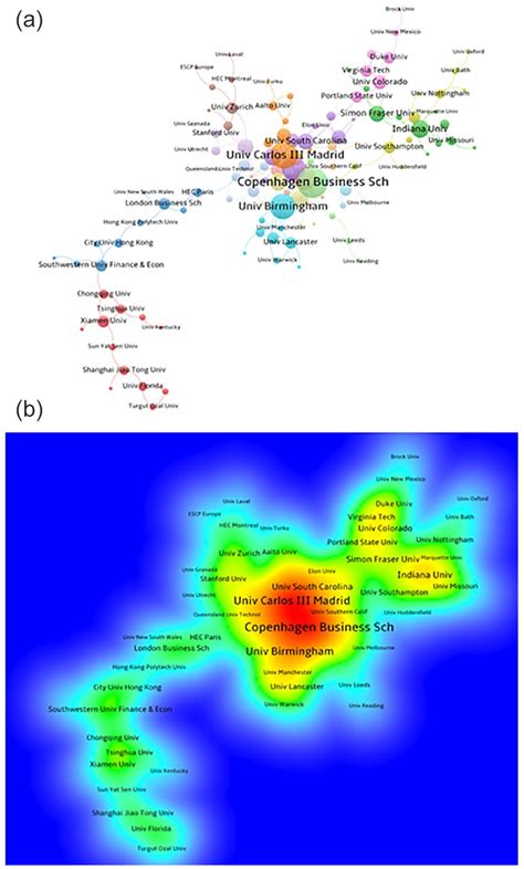 The Network Map A And Density Map B Of Institution Collaboration