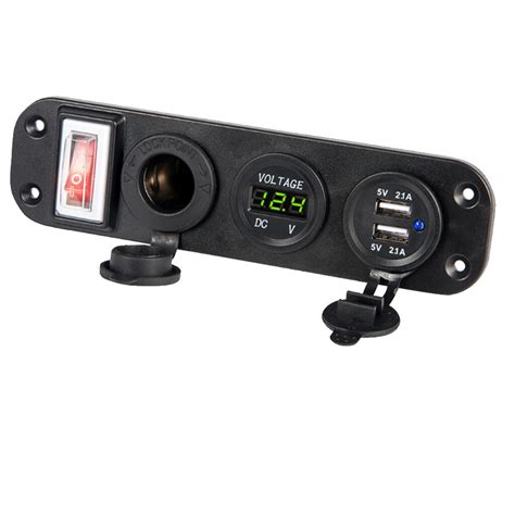 12v 24v Dual Usb Socket Charger Led Voltmeter On O Grandado