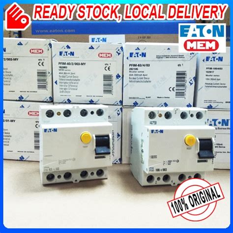 [sirim] Eaton Mem Pfim Elcb Rccb 4 Poles 40a 63a 100a Earth Leakage