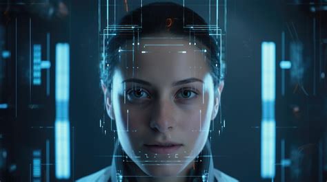 Premium Ai Image Human Face Scrutinized With Biometric Analysis With