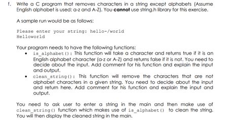 Solved F ﻿write A C ﻿program That Removes Characters In A