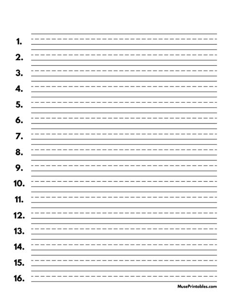 Numbered Lined Paper Template Printable Pdf Form Free Printable 756