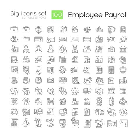 Premium Vector Employee Payroll Linear Icons Set