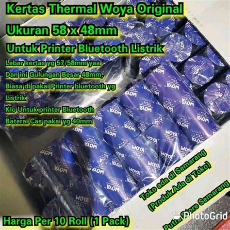Jual Kertas Thermal 58x48mm Woya Original Untuk Printer Thermal Listrik Kertas Termal Di Seller