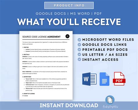 source code license agreement template probiztemplates