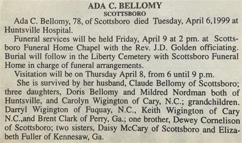 Ada Louise Cornelison Bellomy 1920 1999 Find A Grave Memorial