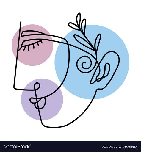 Abstract Line Face Royalty Free Vector Image Vectorstock