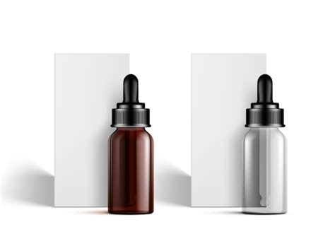 Premium Vector 3d Cosmetic Essential Oil Dropper Glass Bottle