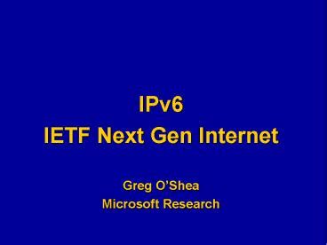 Ppt Introduction To The Ipv Protocol Powerpoint Presentation Free