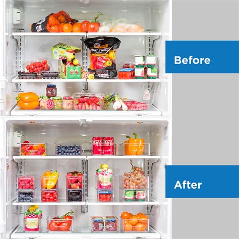 Buy Set Of 6 Refrigerator Organizer Bins Stackable Fridge Organizers
