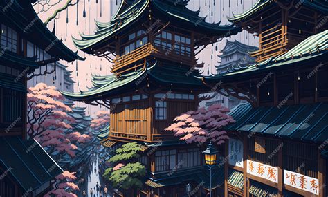 Premium Photo A Chinese Style Building With A Lantern On The Roof