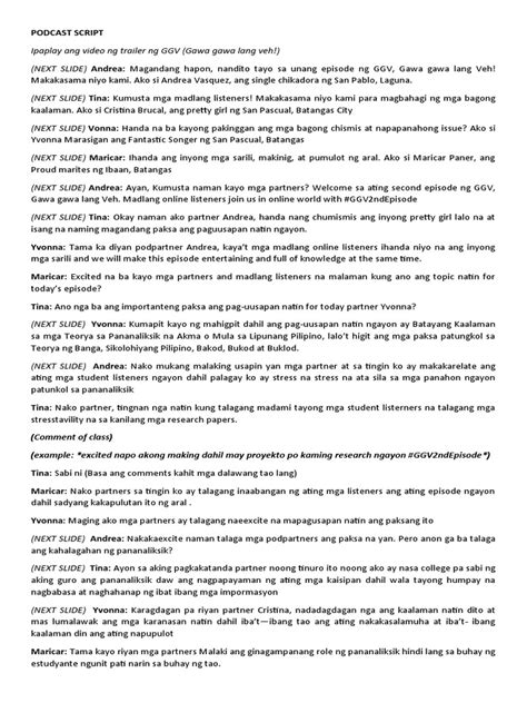 Podcast Script Pdf