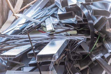 Scrap Metal In Junkyard Ready For Recycling Stock Image Image Of