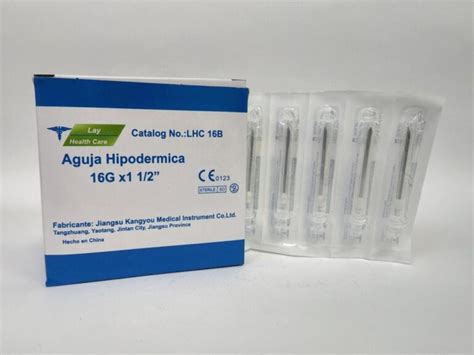 Aguja Hipodérmica 16g X 1 12 Distribuidora Médica Rolnix