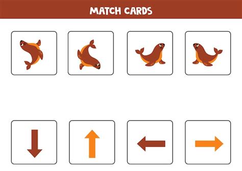 Premium Vector Left Right Up Or Down Spatial Orientation With Cute