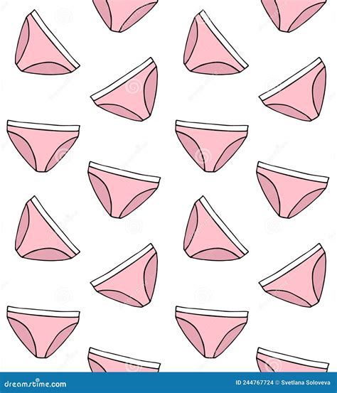 Pink Panties Doodle Hand Drawn Vector Doodle Illustration Of Female